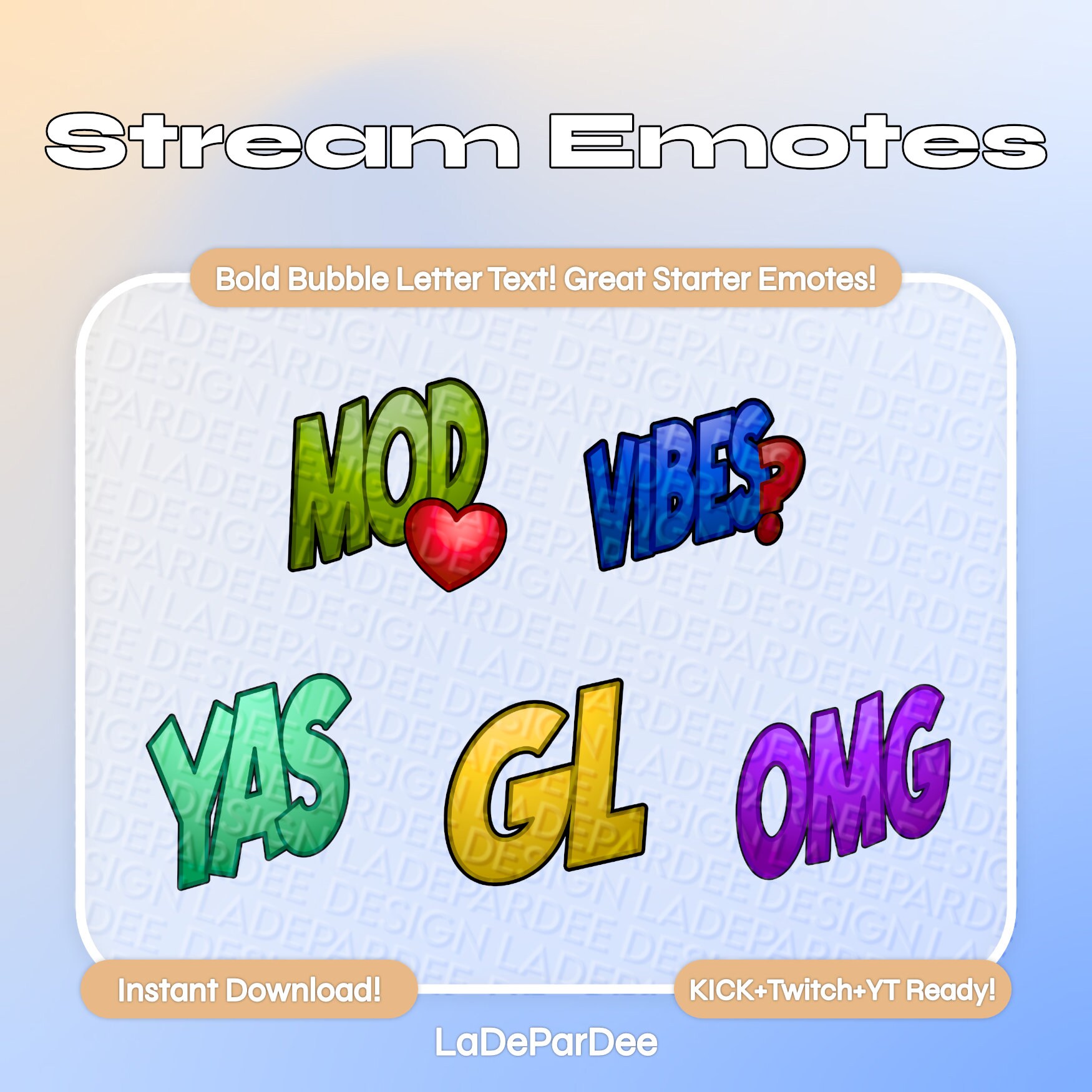 FREEBIE Neon Bubble Letter Starter Emotes : KICK, Twitch, Youtube ...