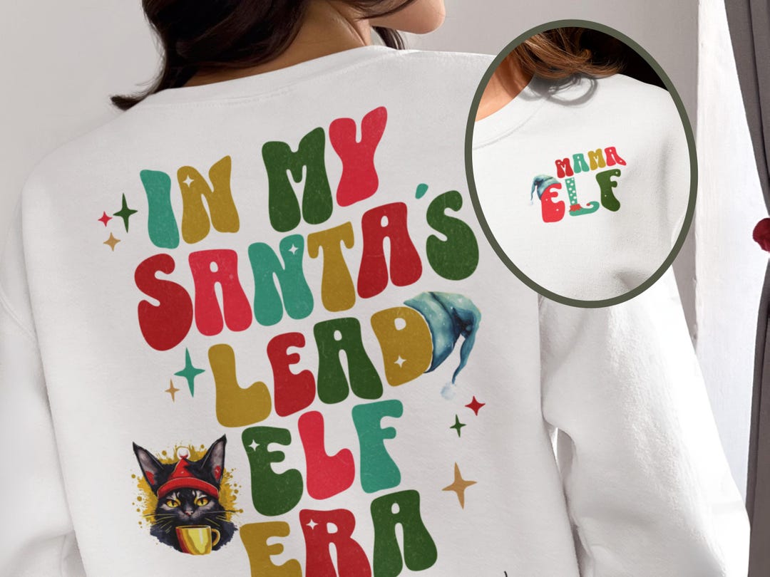 Personalized in My Santa's Lead Elf Era Womens Midweight Softstyle ...