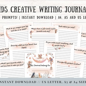 Fairy Themed Kids Creative Writing Journal Printable Children's Journal ...