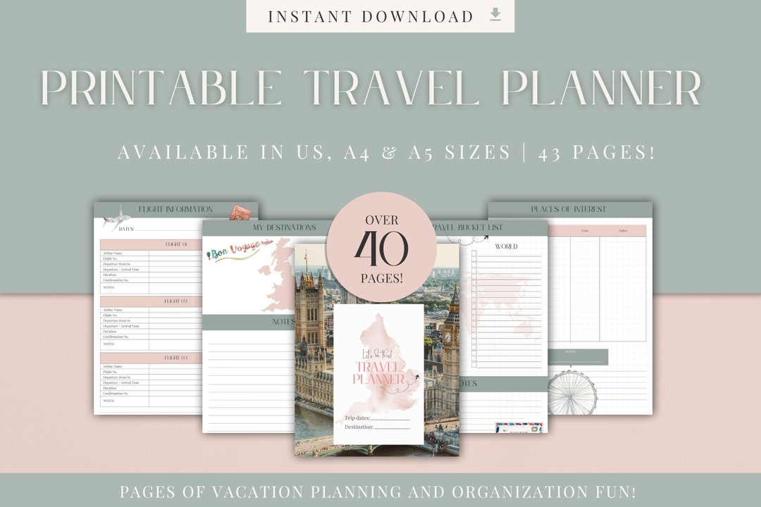 Printable London Travel Itinerary London Travel Planner Printable ...