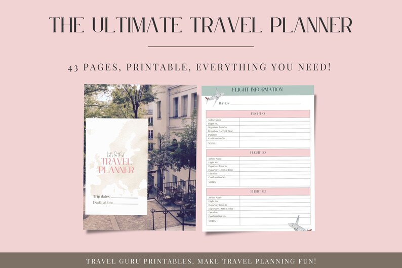 Paris Travel Planner Printable Printable Travel Planner - Etsy