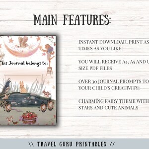 Fairy Themed Kids Creative Writing Journal Printable Children's Journal ...