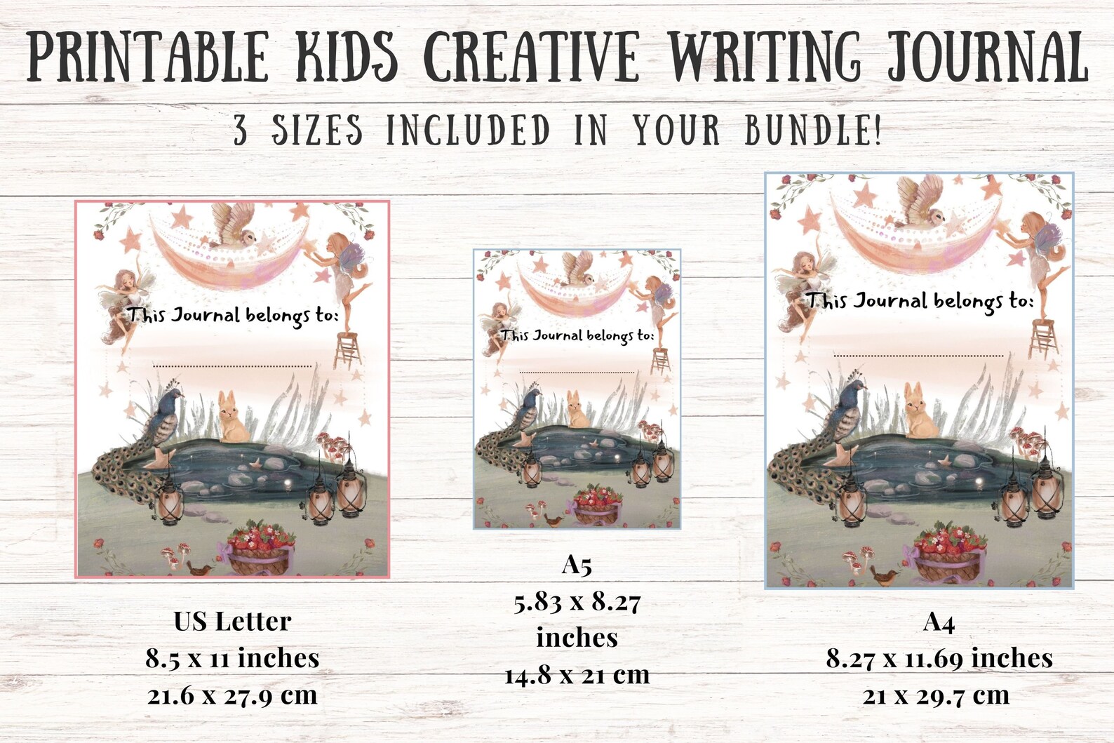Fairy Themed Kids Creative Writing Journal Printable Children's Journal ...