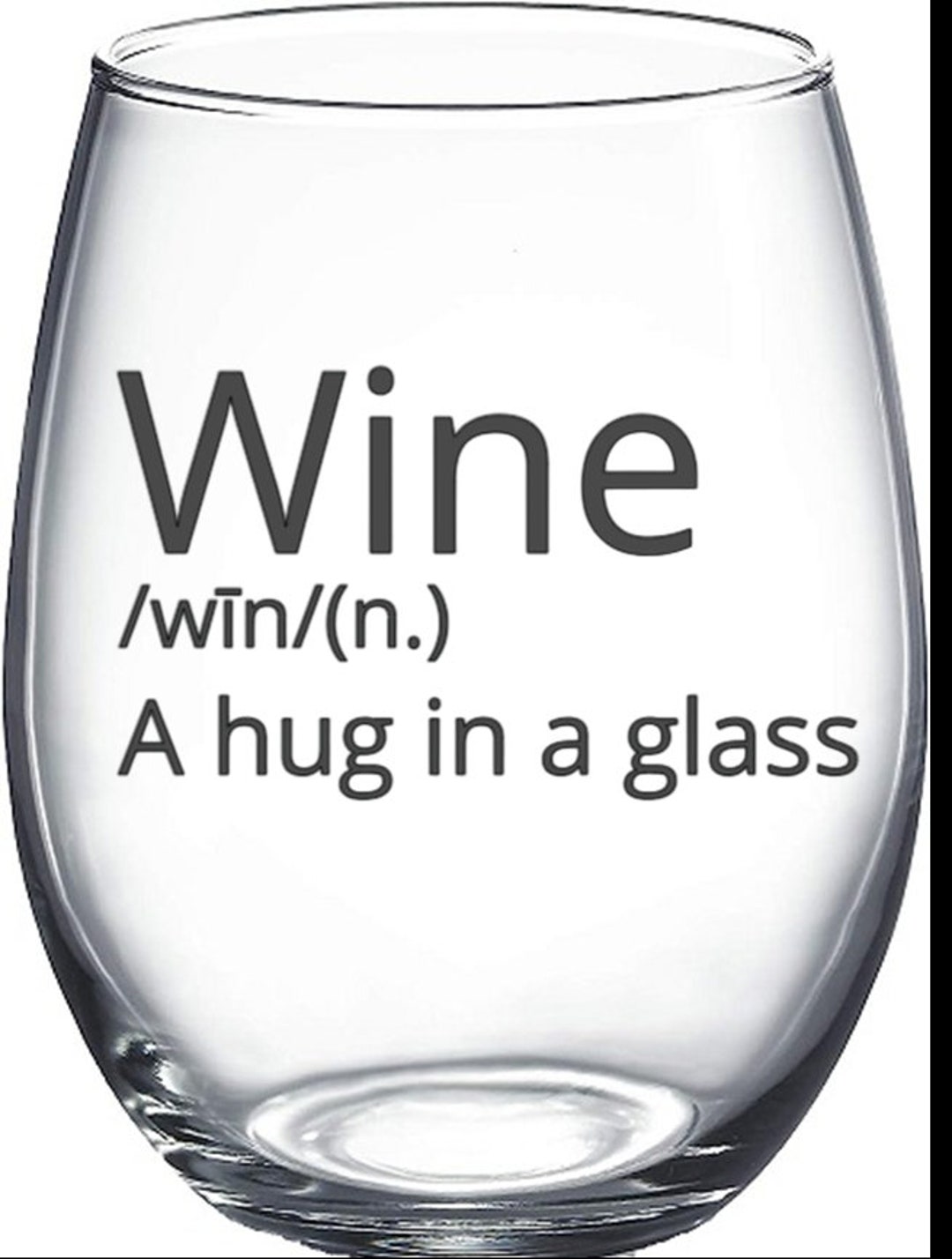 Wine a Hug in a Glass Wine Glass - Etsy