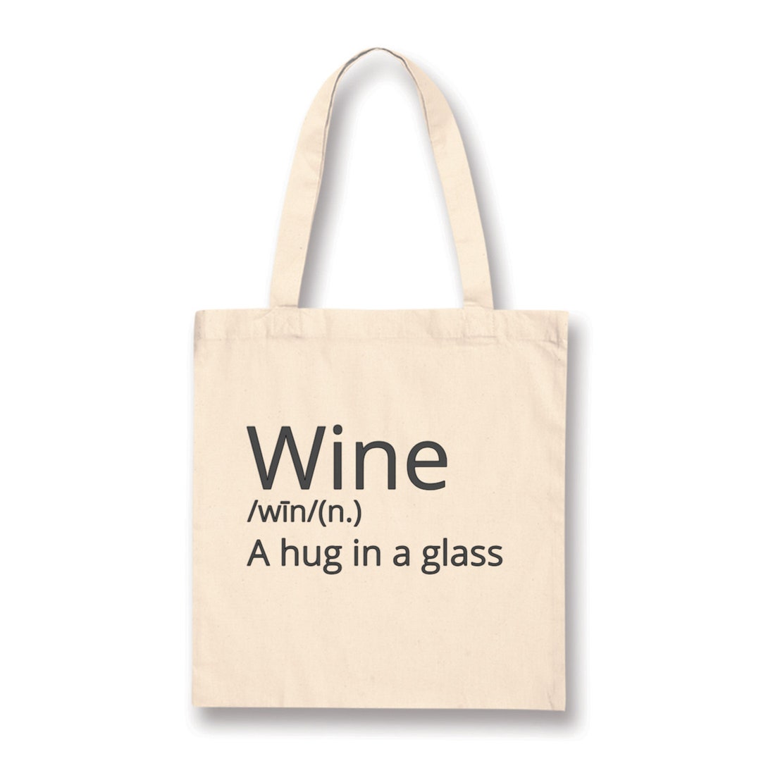 Wine a Hug in a Glass Wine Tote - Etsy