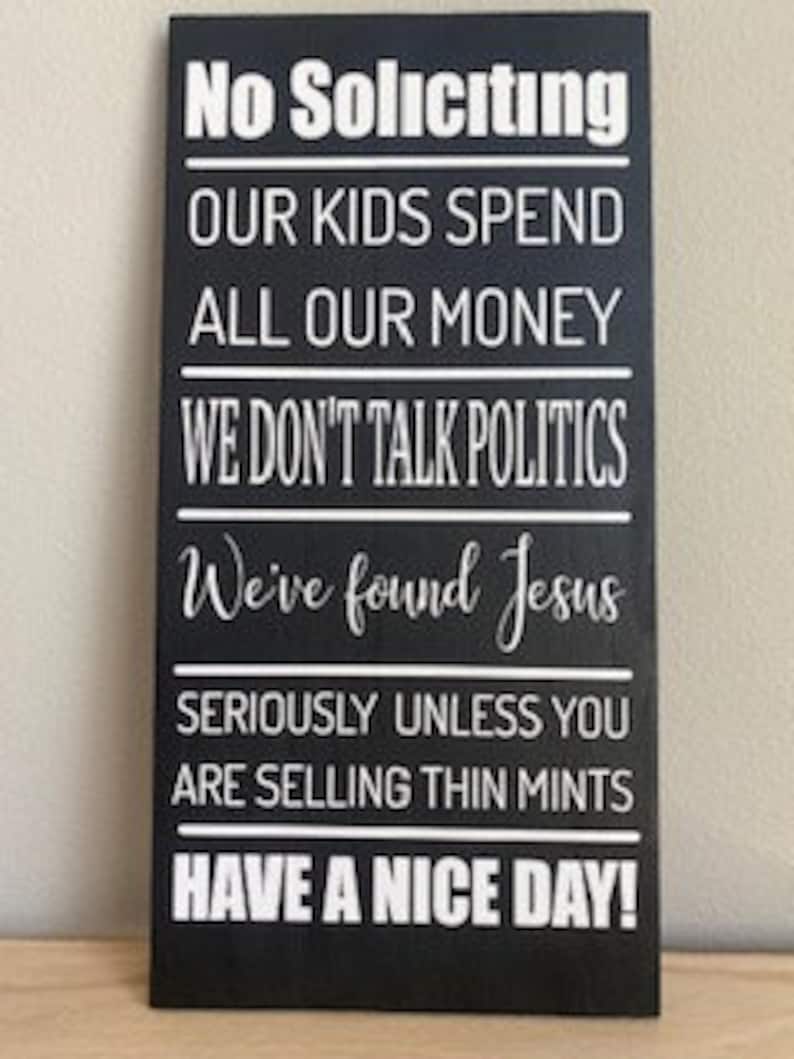 No Soliciting Funny Sign - Etsy