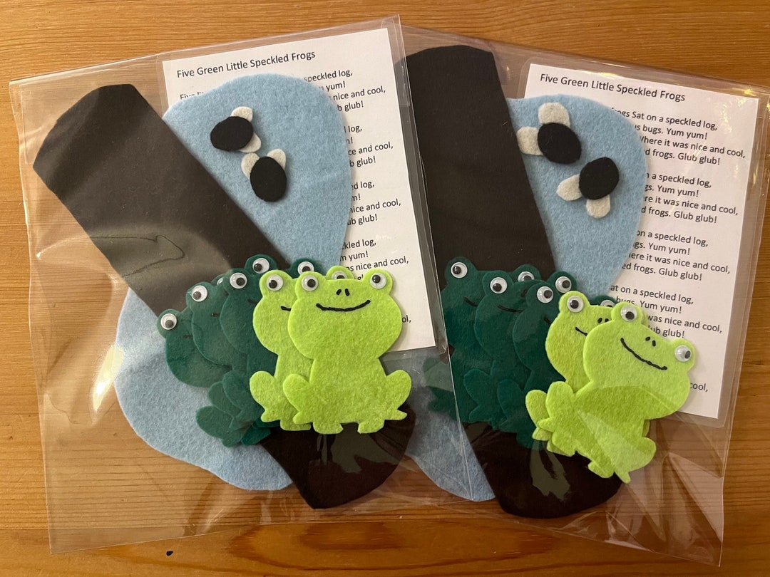 5 Green Little Speckled Frogs Felt Story - Etsy