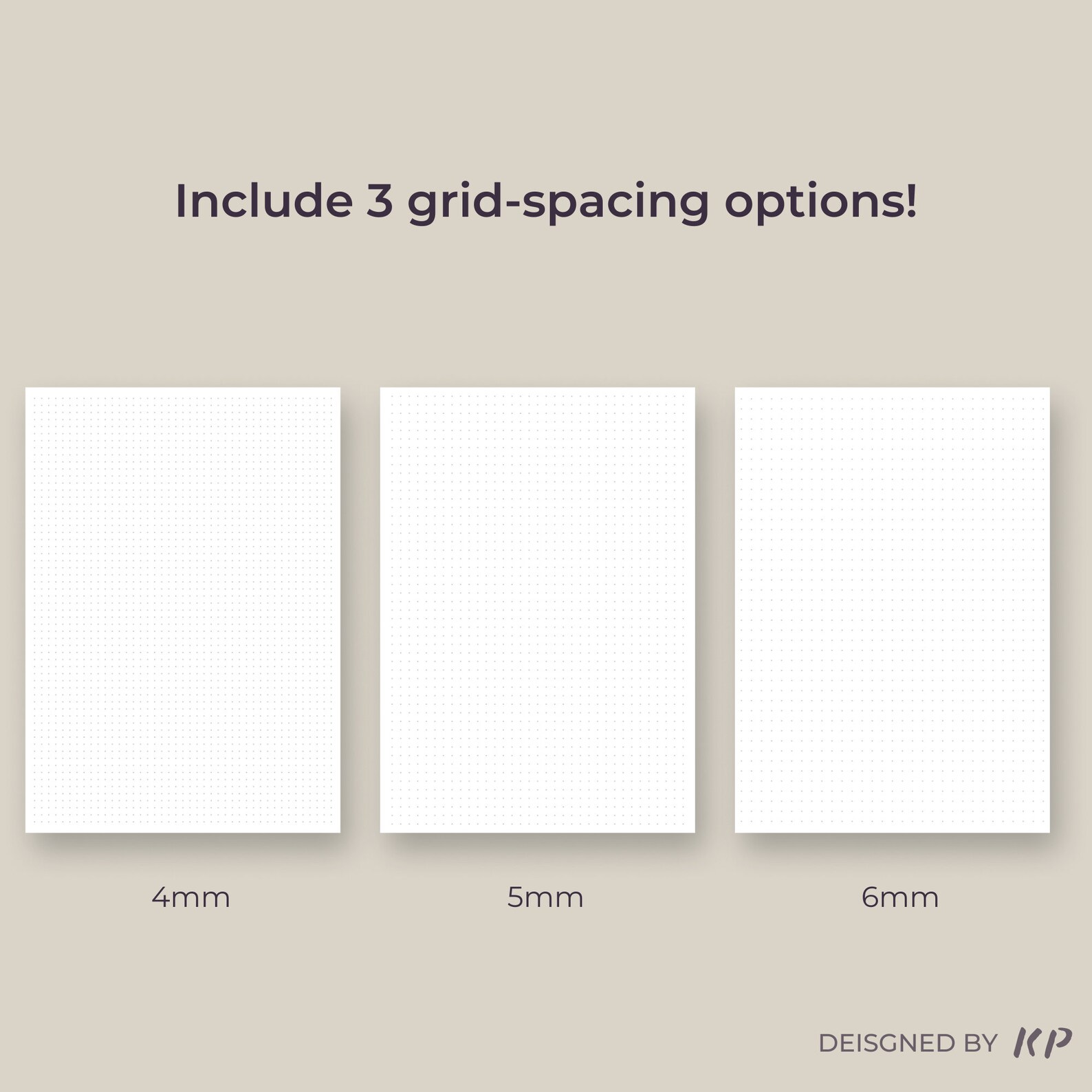 Printable Dot Grid Paper Bullet Journal Paper A4, A5, Letter, Half ...