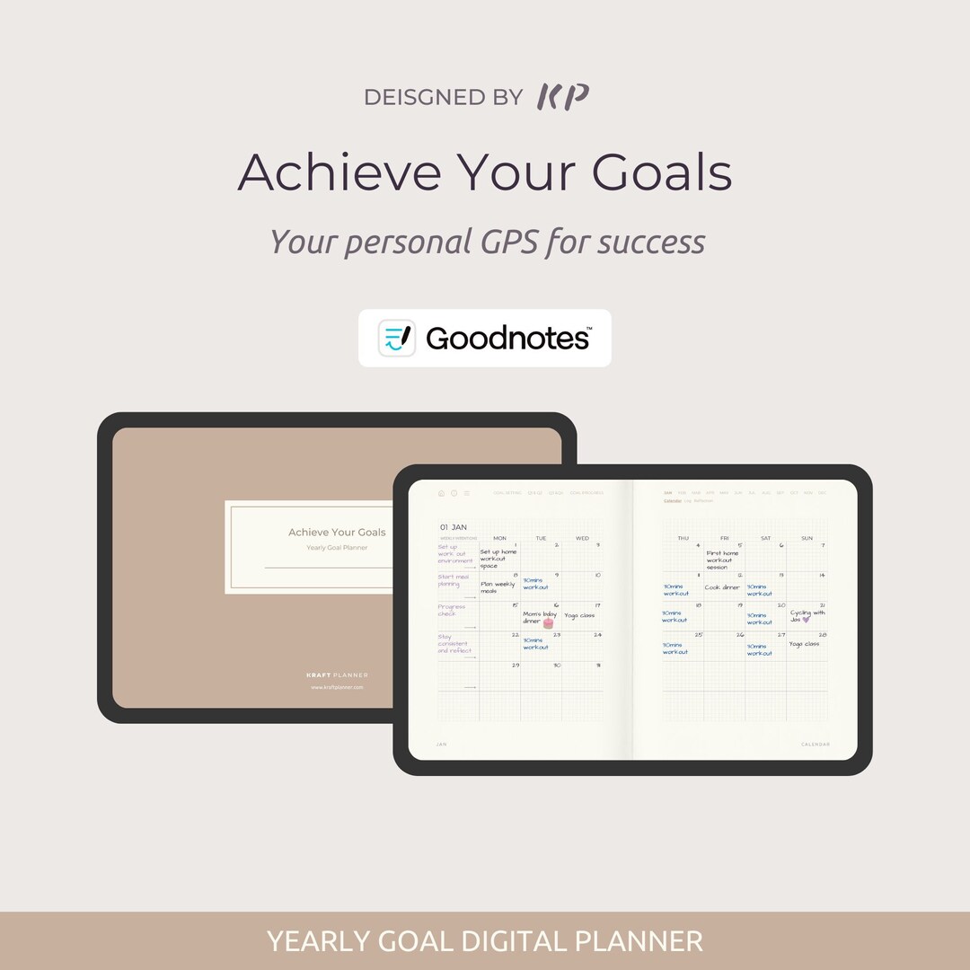 Goals Planner Digital, Goodnotes Undated Weekly, Set Goal Planner, Set ...