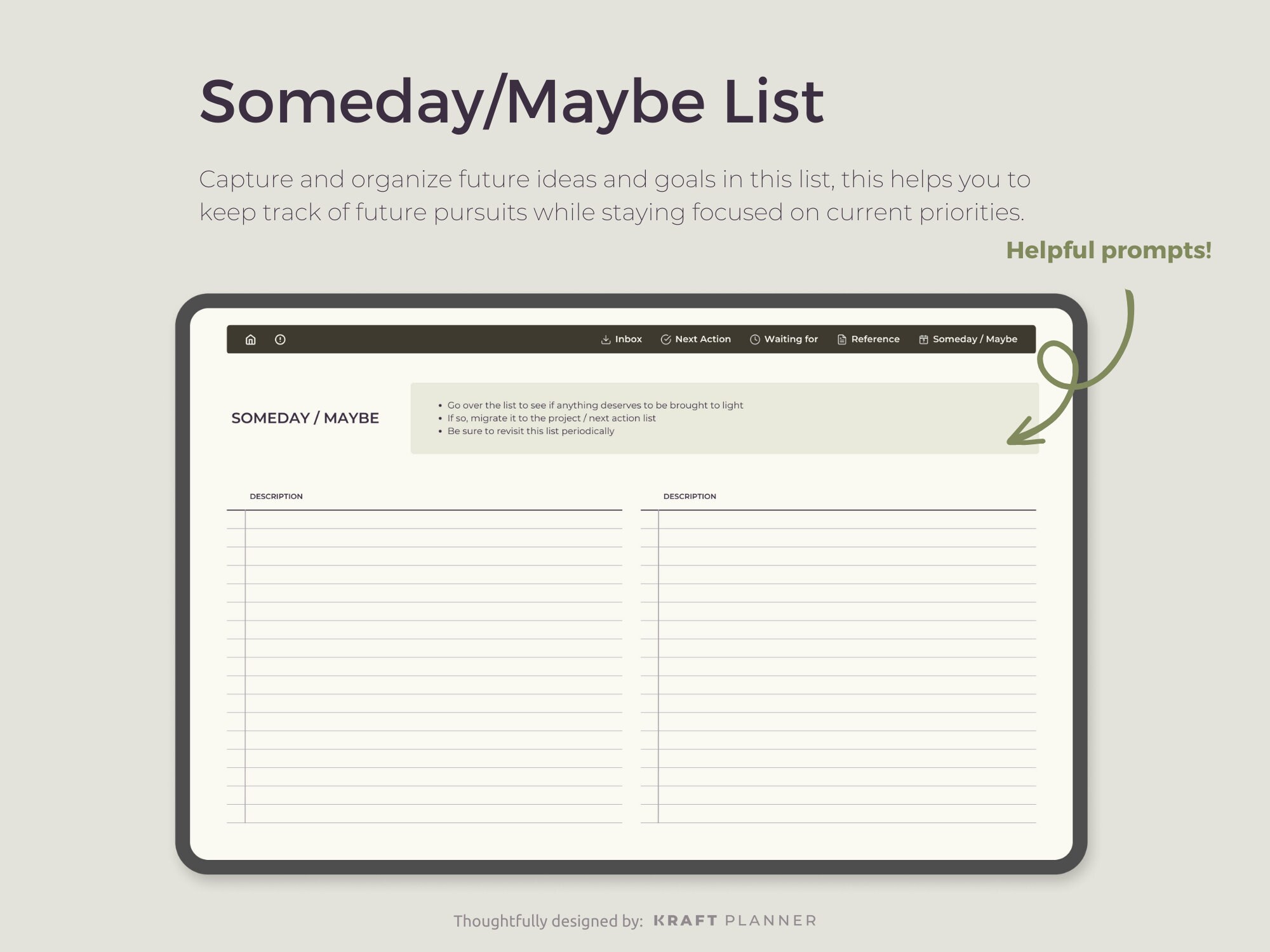 GTD Digital Planner: Task Organizer for Goodnotes & Notability (PDF) - Etsy