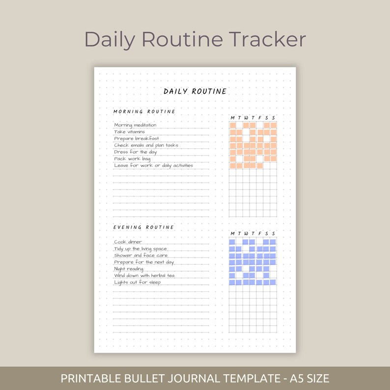 Daily Routine Tracker Printable Weekly Template, Habit Builder, Daily ...