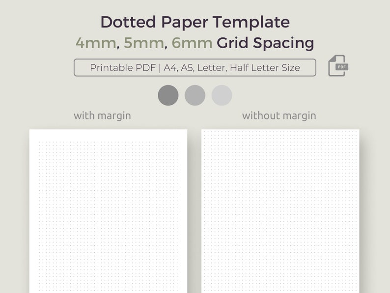 Printable Dot Grid Paper Bullet Journal Paper A4 A5 - Etsy UK