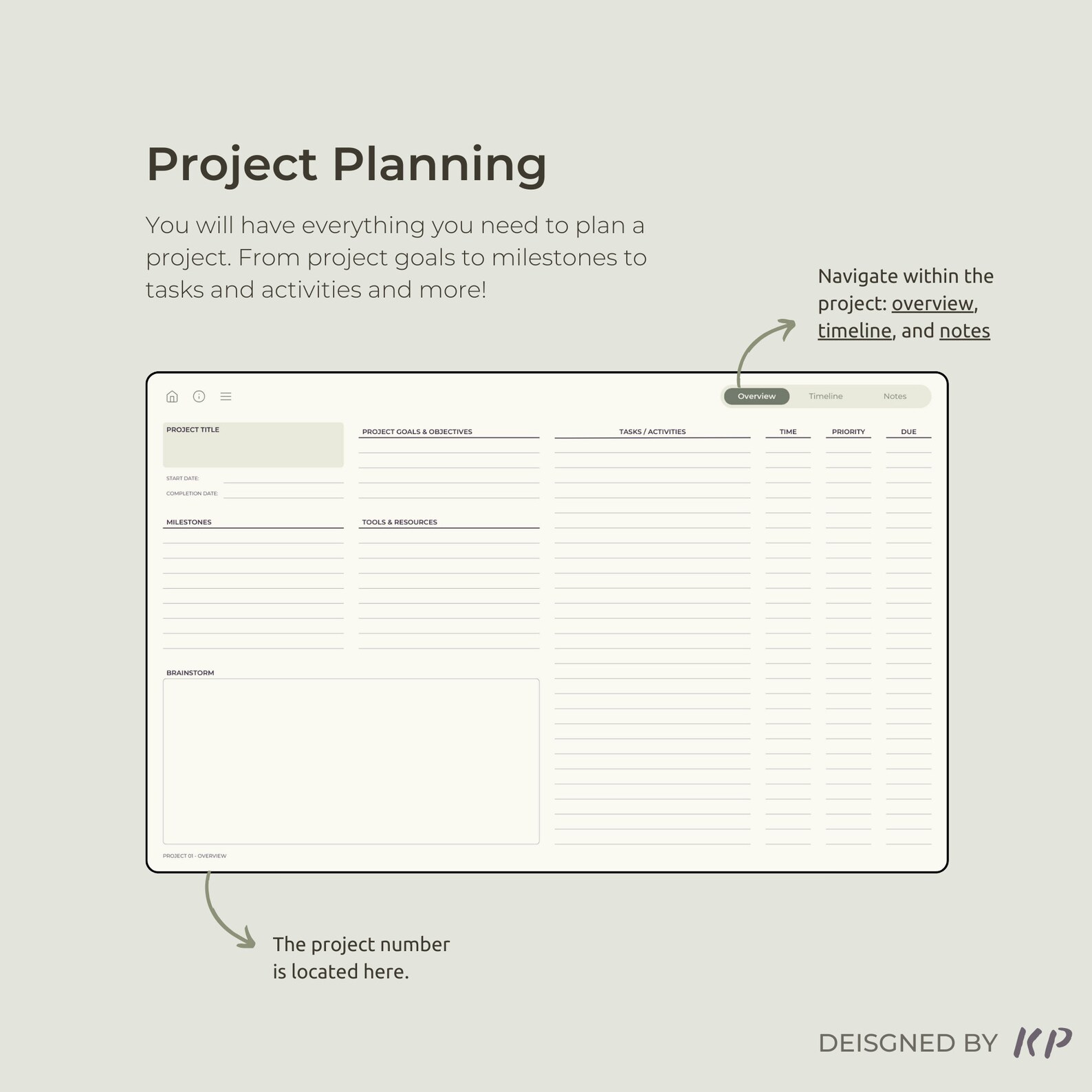 Digital Project Planner: Goodnotes & Notability Compatible (PDF) - Etsy