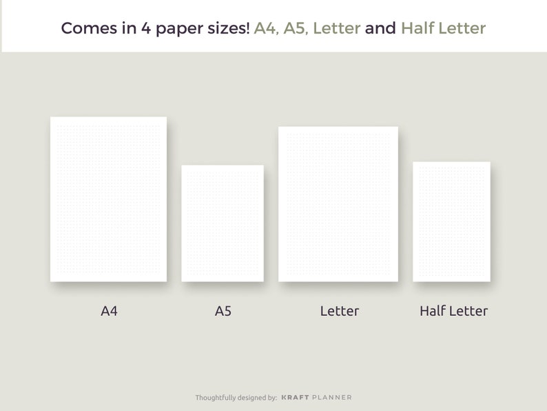 Printable Dot Grid Paper Bullet Journal Paper A4 A5 - Etsy UK