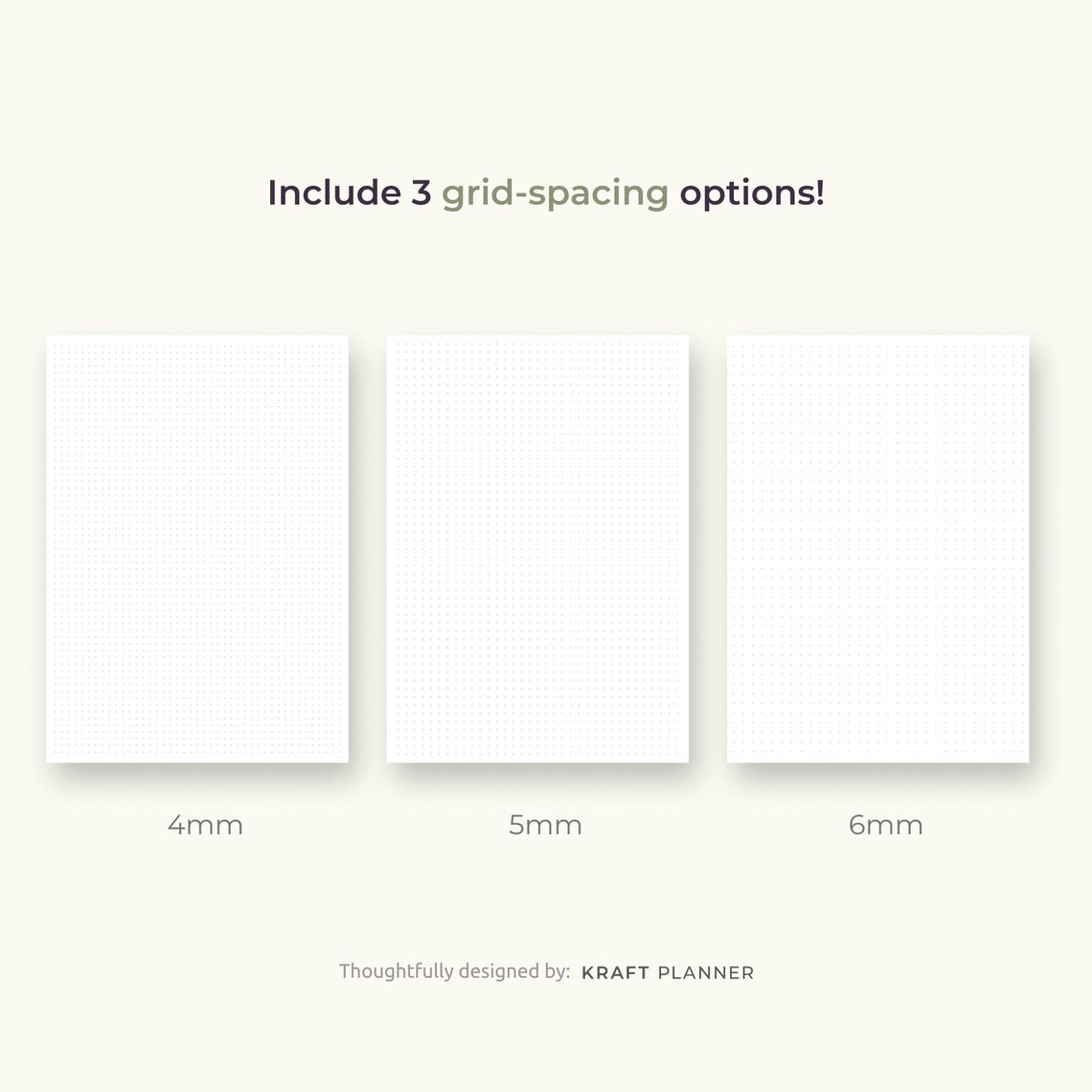 Printable Dot Grid Paper Bullet Journal Paper A4, A5, Letter, Half ...