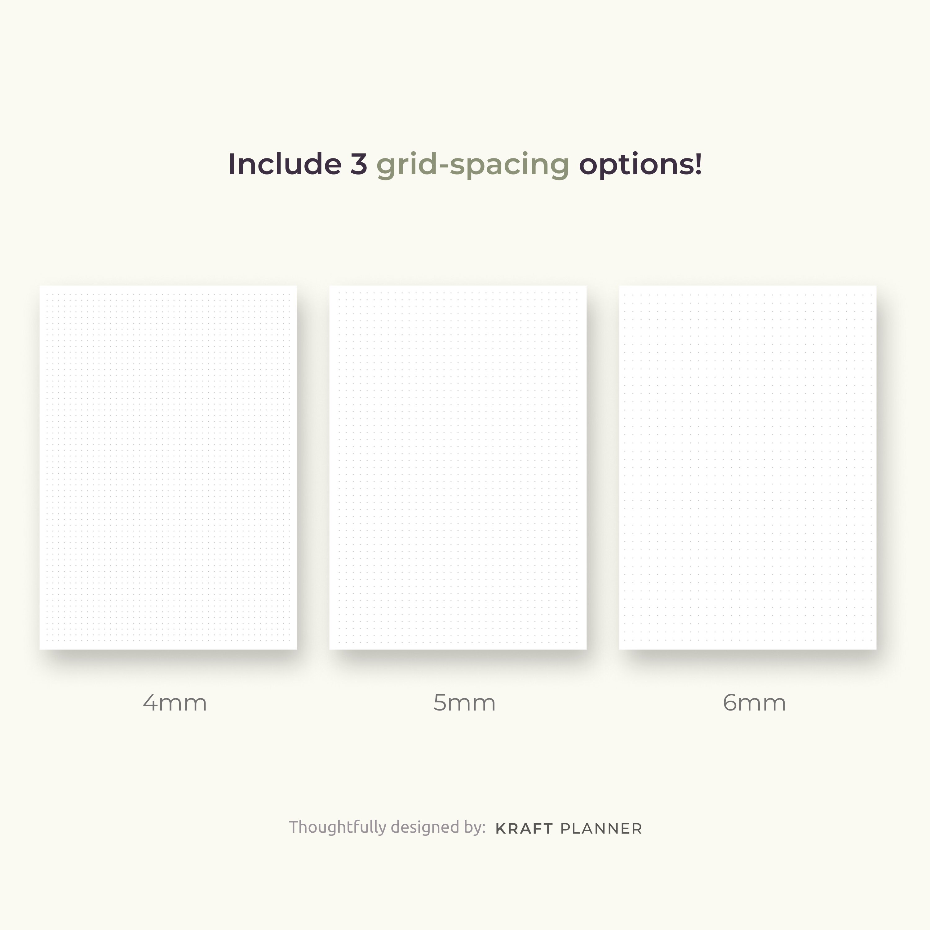 Printable Dot Grid Paper Bullet Journal Paper A4, A5, Letter, Half ...