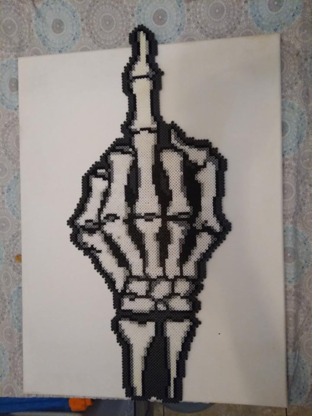 Middle Finger Skull Hand Perler Art - Etsy