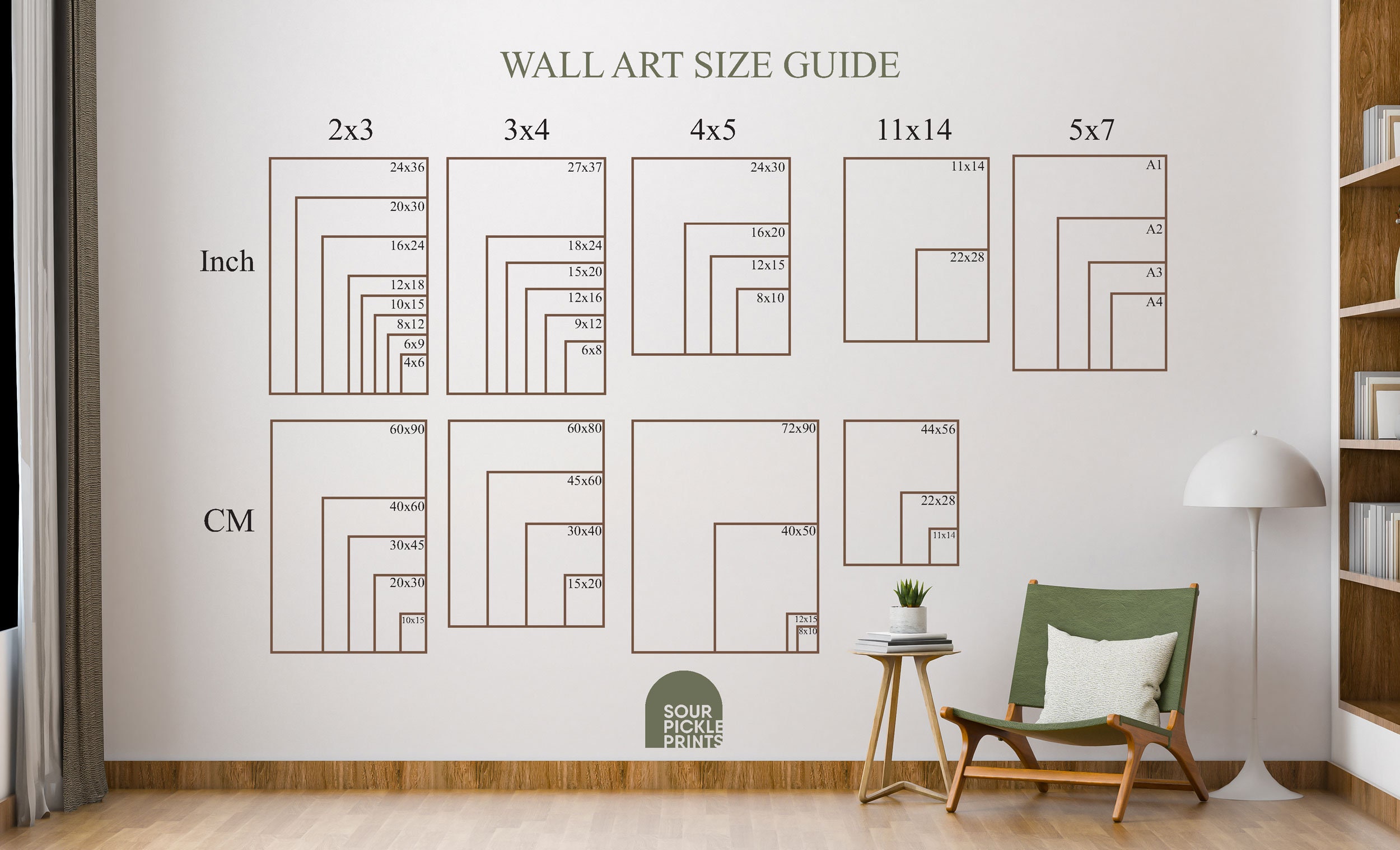 Mid Century Modern Wall Art Large Poster Warm Neutrals & - Etsy