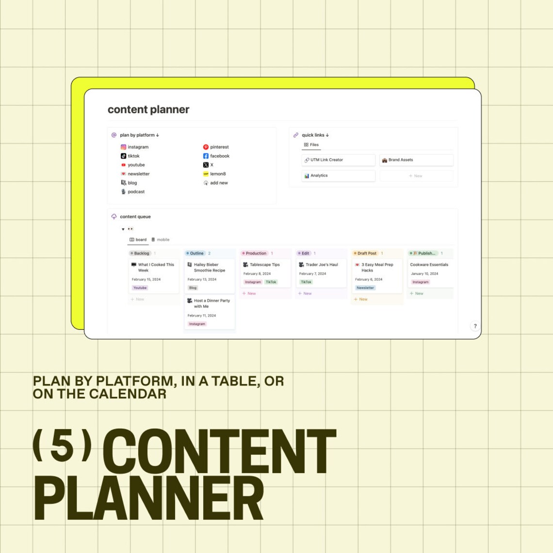The Perfect Notion Content Calendar Template - Etsy