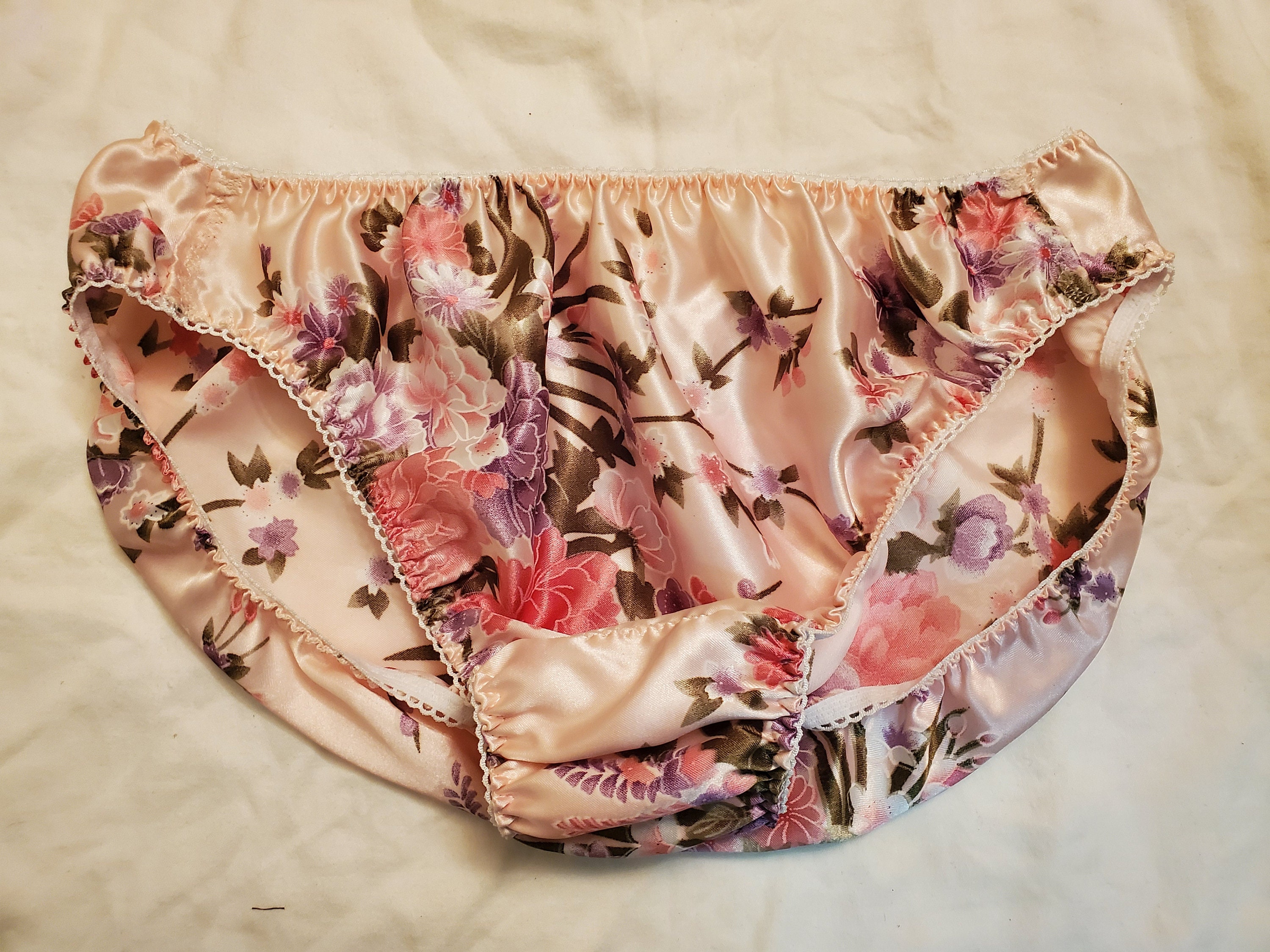 Jane Ruffled Satin Sissy Hipster Style Bikini Panty Soft Silky Satin