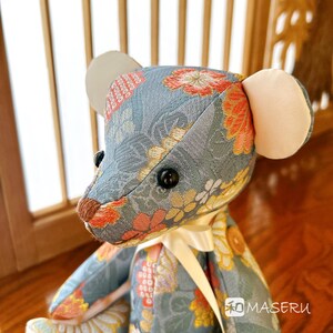 Handmade Teddy Bear, Made in Japan Using Traditional Japanese Fabrics ...