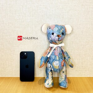 Handmade Teddy Bear, Made in Japan Using Traditional Japanese Fabrics ...