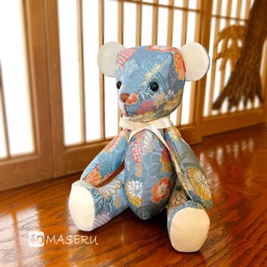 Handmade Teddy Bear, Made in Japan Using Traditional Japanese Fabrics ...