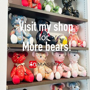 Handmade Teddy Bear, Made in Japan Using Traditional Japanese Fabrics ...