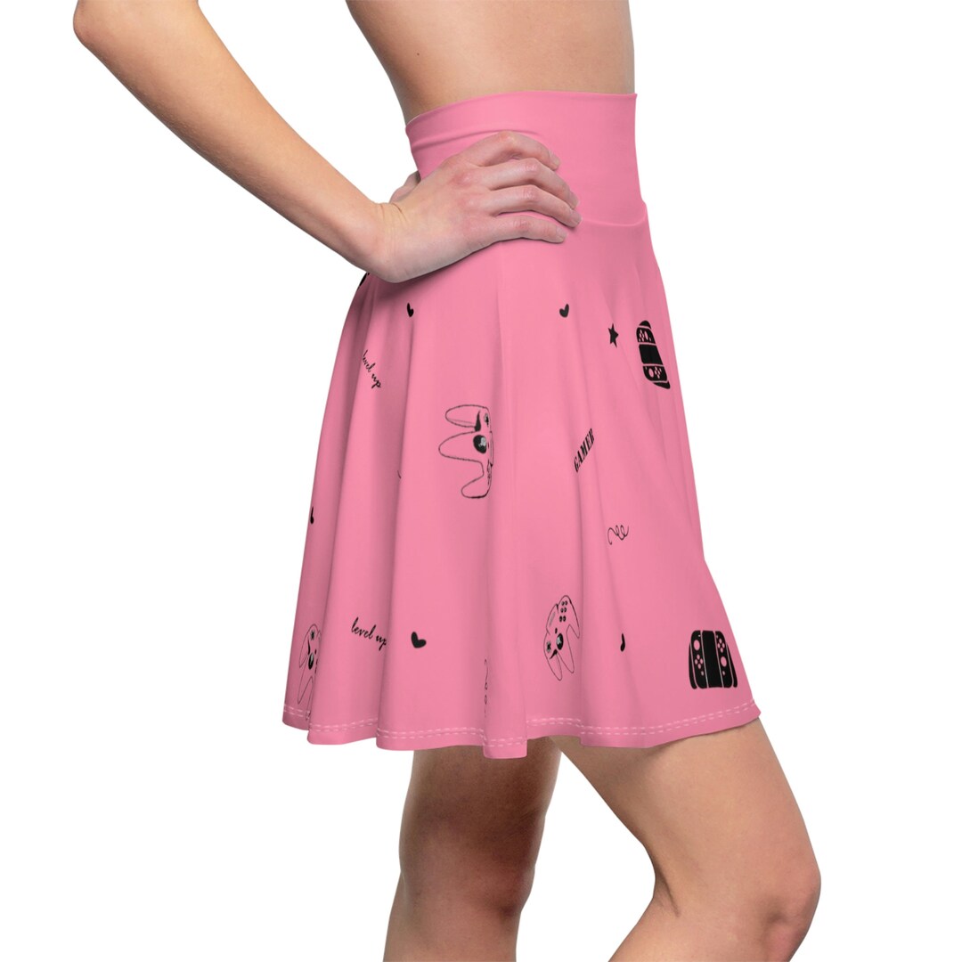 Gamer's Skater Skirt, Gamer Skirt, Cat Lover, Rave Skirt, Dnd Skirt, D ...