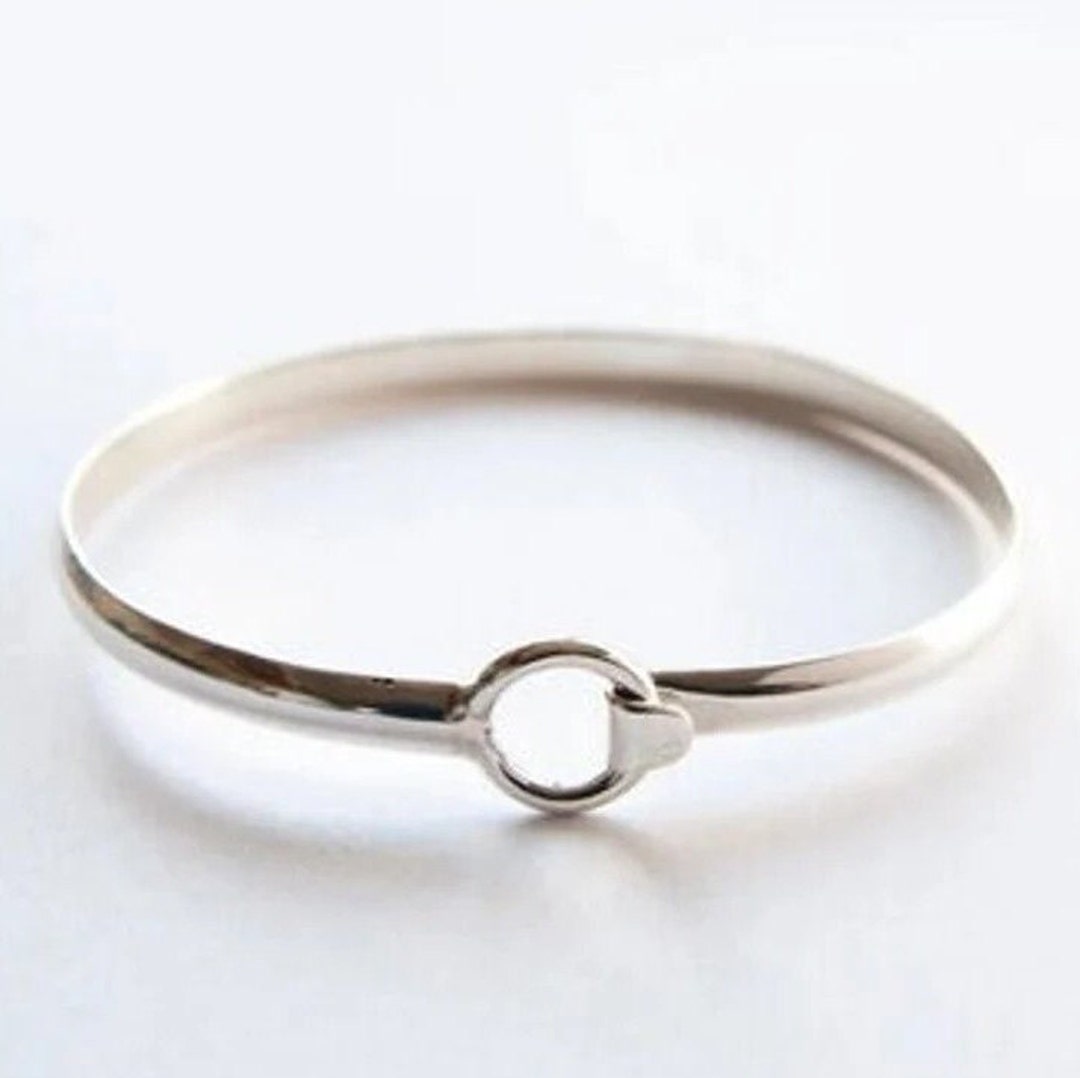 Silver Bangle, Solid 925 Silver Ring, Handmade Bangle, Plain Silver ...