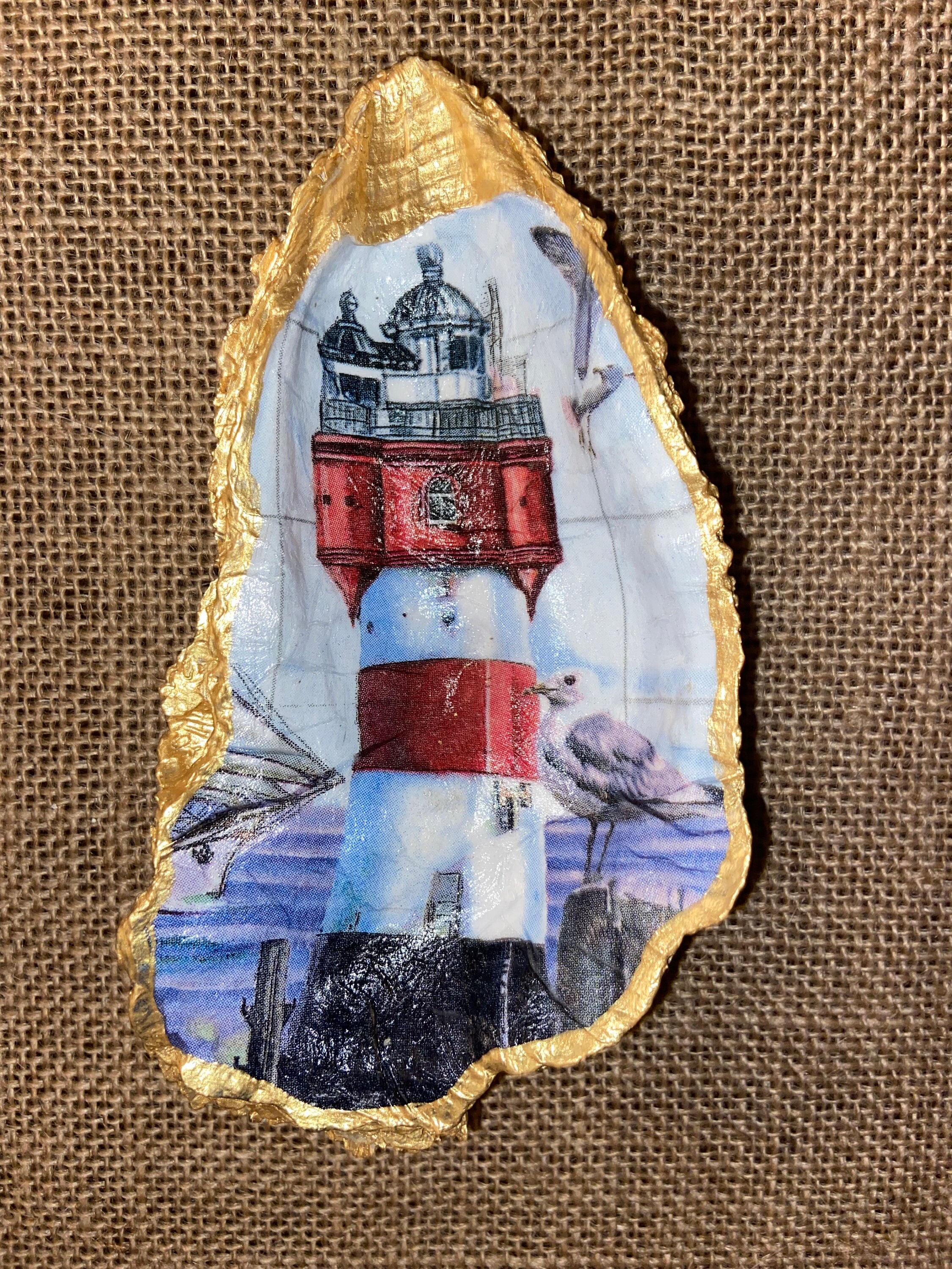 XL Lighthouse Oyster Shell Dish - Etsy