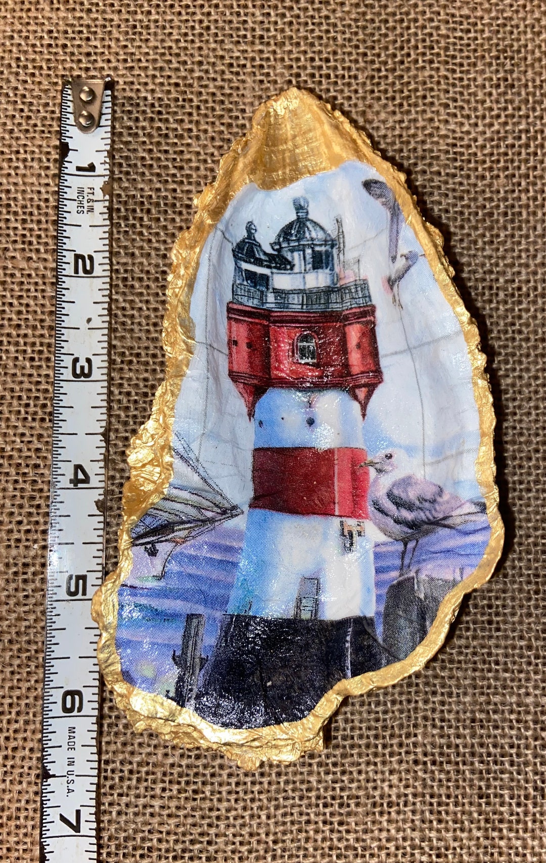 XL Lighthouse Oyster Shell Dish - Etsy