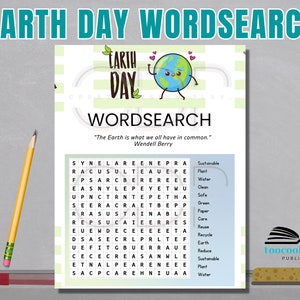 Earth Day Word Search Printable | Earth Day Kids Activity Sheet | Earth ...
