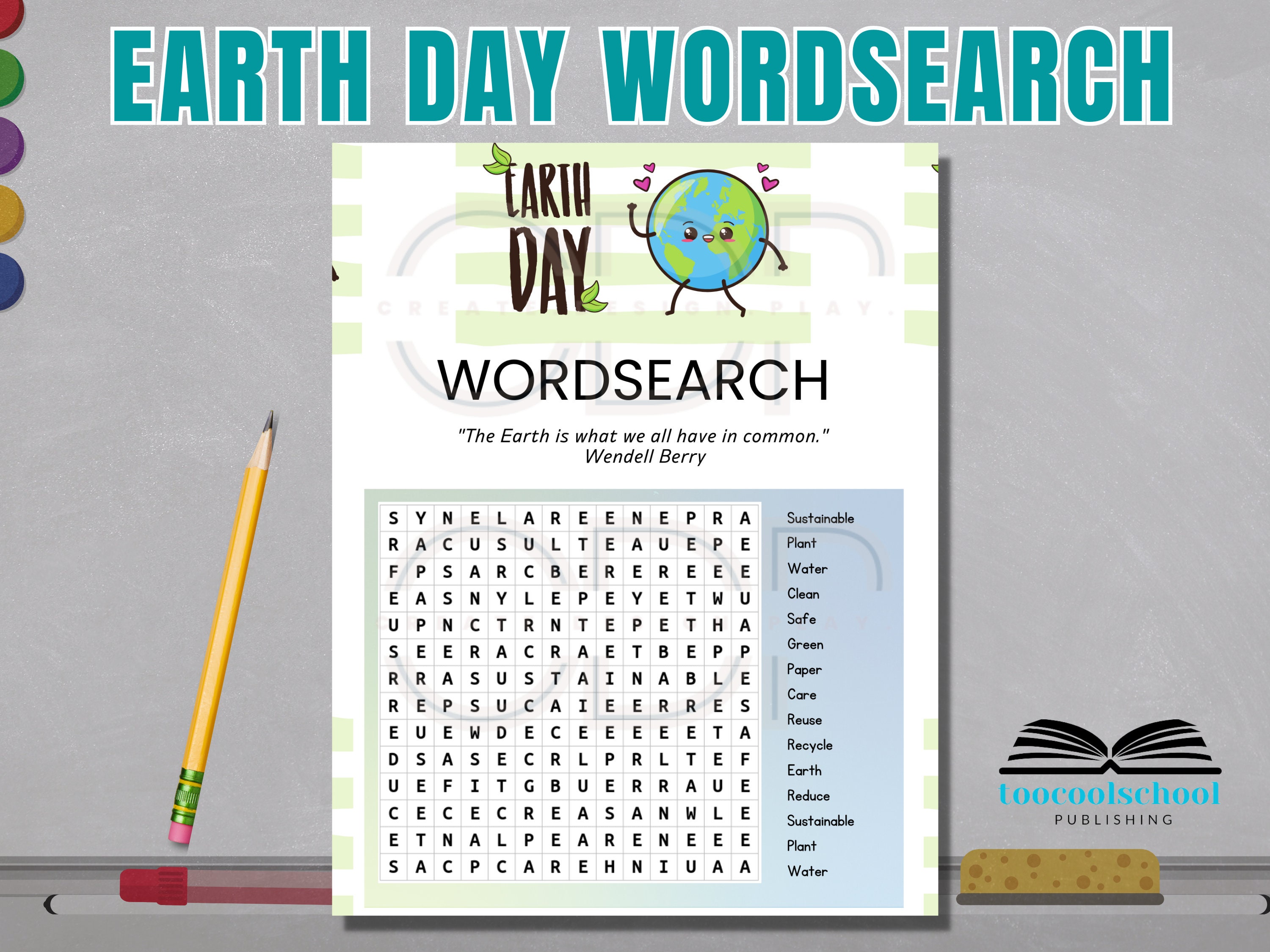 Earth Day Word Search Printable | Earth Day Kids Activity Sheet | Earth ...