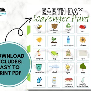 Earth Day Scavenger Hunt Printable | Earth Day Kids Activity Sheet ...