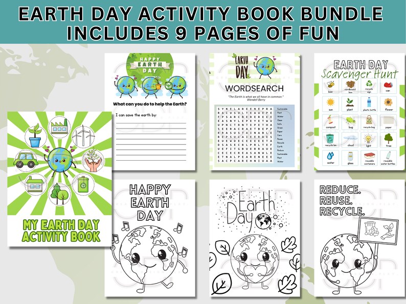 Earth Day Activity Bundle Printable | Kids Activity Sheets | Earth Day ...