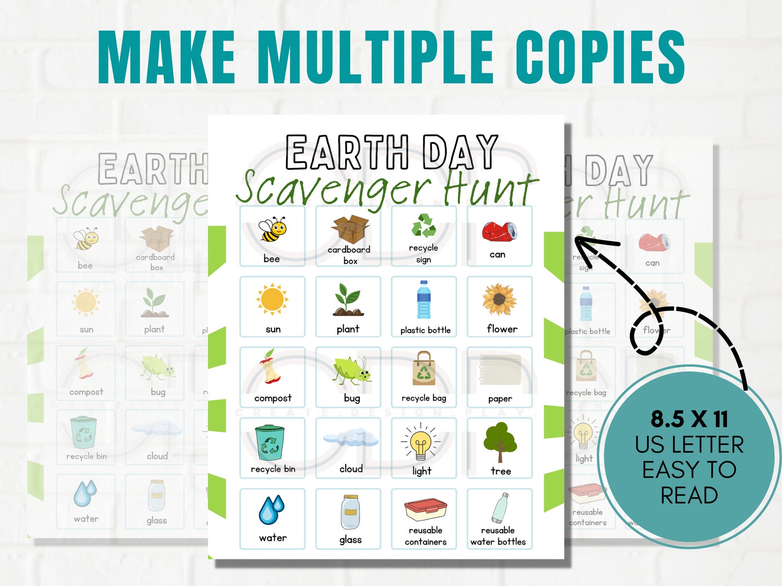 Earth Day Scavenger Hunt Printable | Earth Day Kids Activity Sheet ...