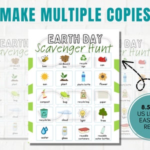 Earth Day Scavenger Hunt Printable | Earth Day Kids Activity Sheet ...