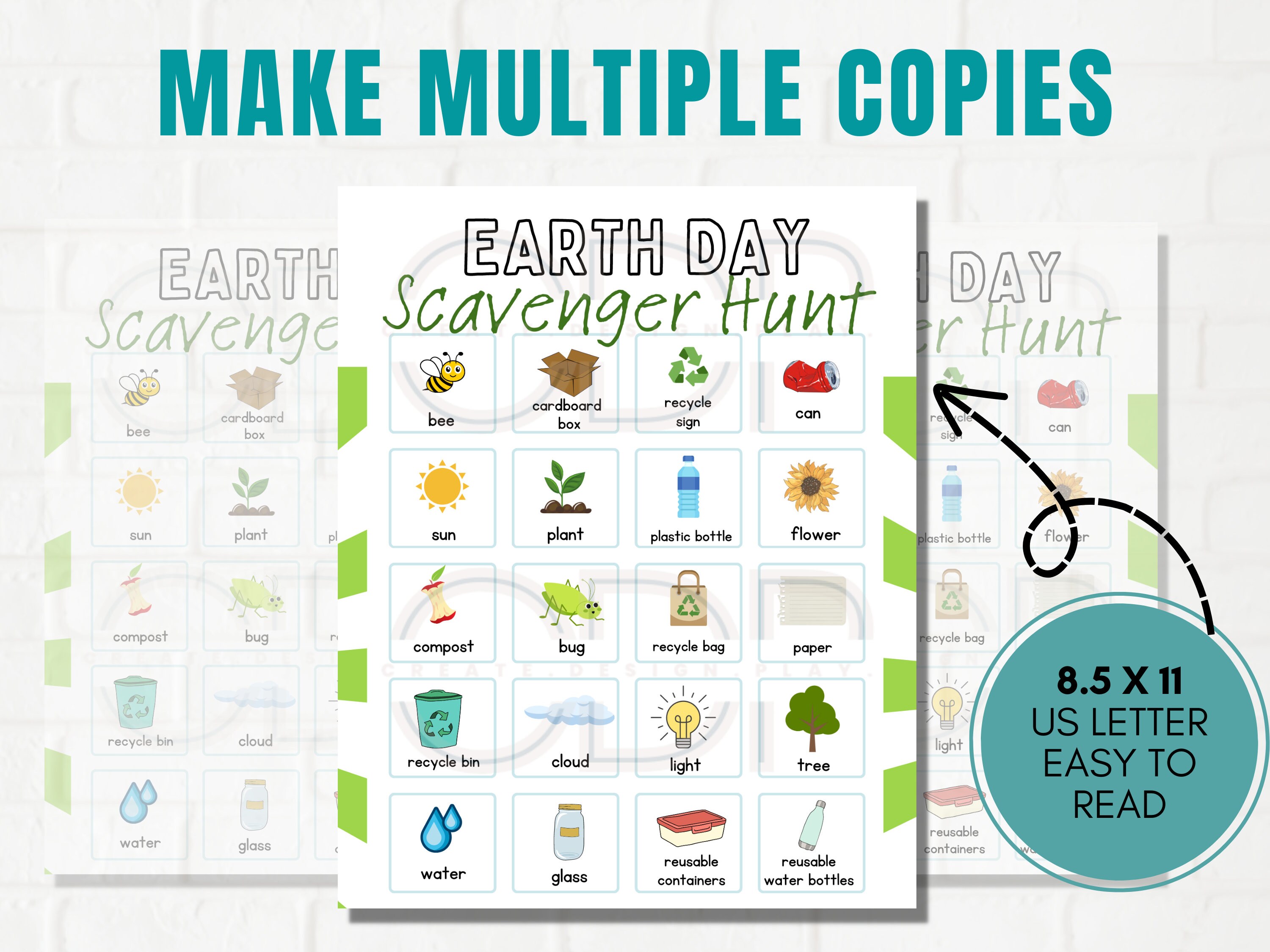 Earth Day Scavenger Hunt Printable | Earth Day Kids Activity Sheet ...