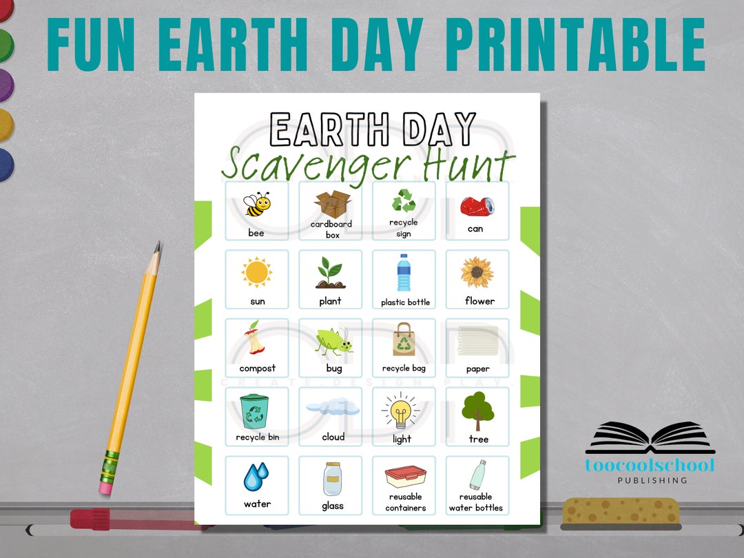 Earth Day Scavenger Hunt Printable | Earth Day Kids Activity Sheet ...