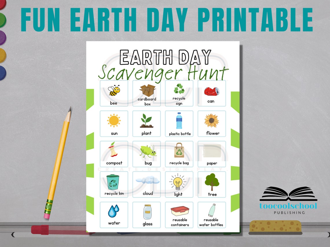 Earth Day Scavenger Hunt Printable | Earth Day Kids Activity Sheet ...