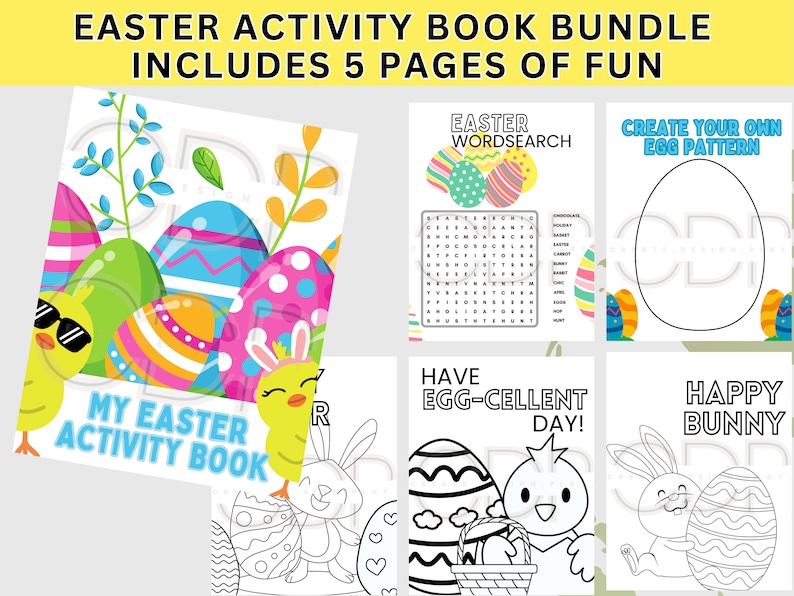 Easter Activity Bundle Printable | Easter Egg Bunny Activity Sheet ...