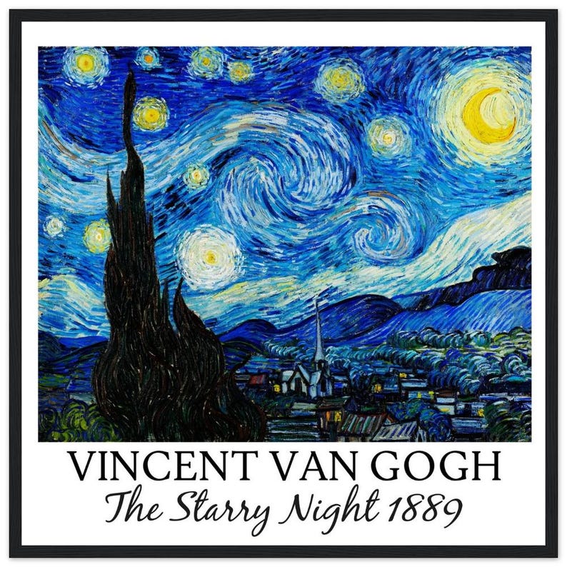 Vincent Van Gogh the Starry Night Premium Matte Paper Wooden Framed ...
