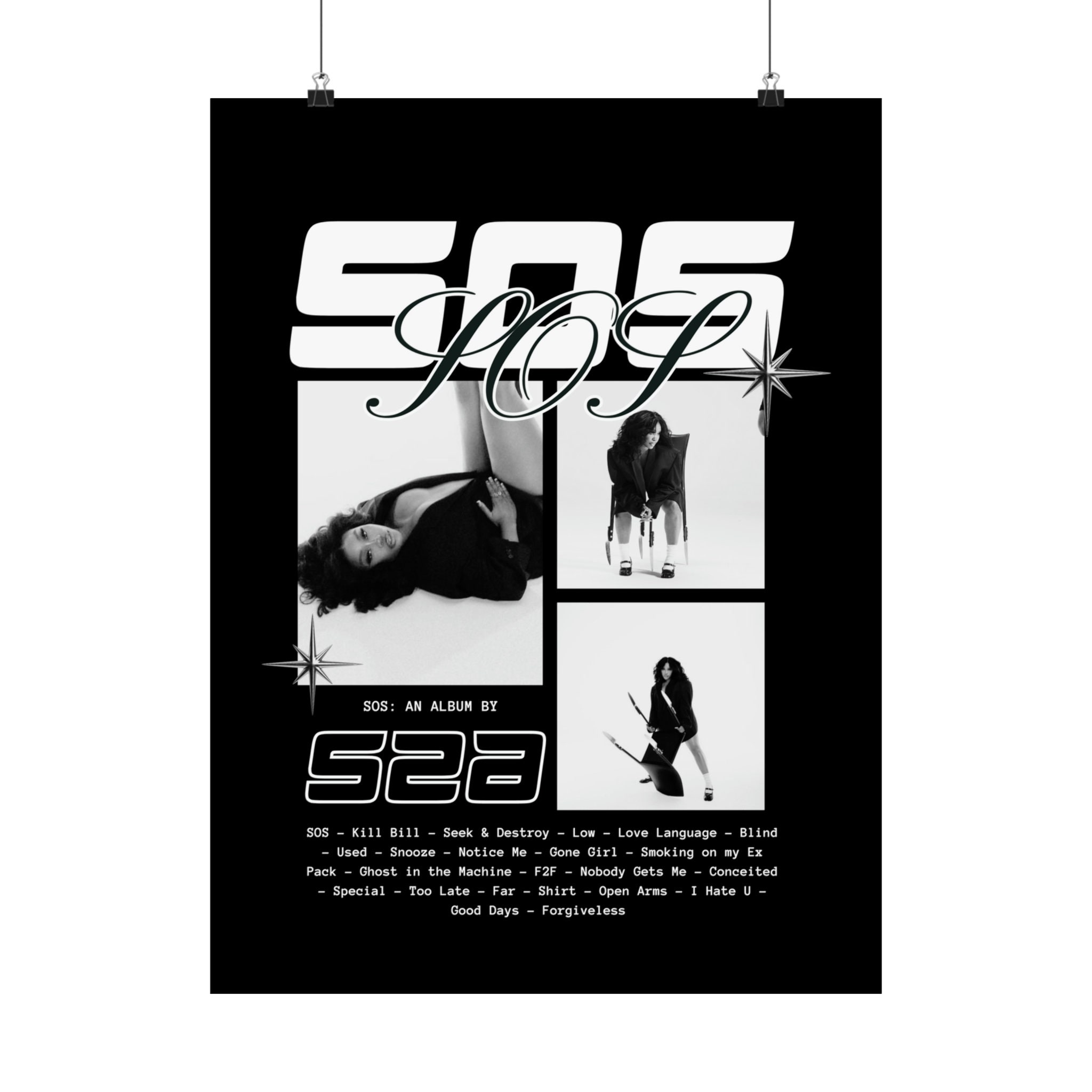 Sza SOS Poster Sza Poster Music Poster SOS Album Music Album Wall Art ...