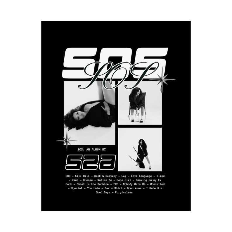 Sza SOS Poster Sza Poster Music Poster SOS Album Music Album Wall Art ...