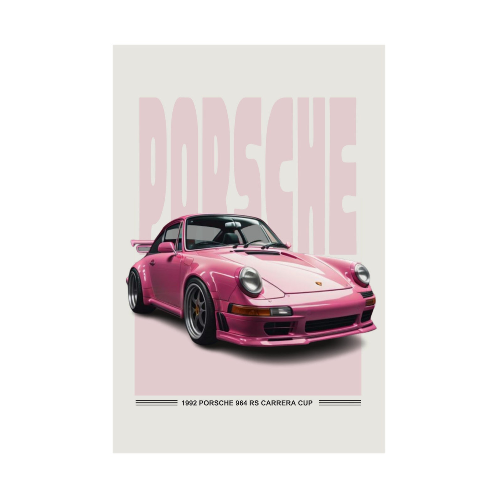 Pink Porsche Poster Car Poster Porsche Print Porsche 911 Pink Wall Art ...
