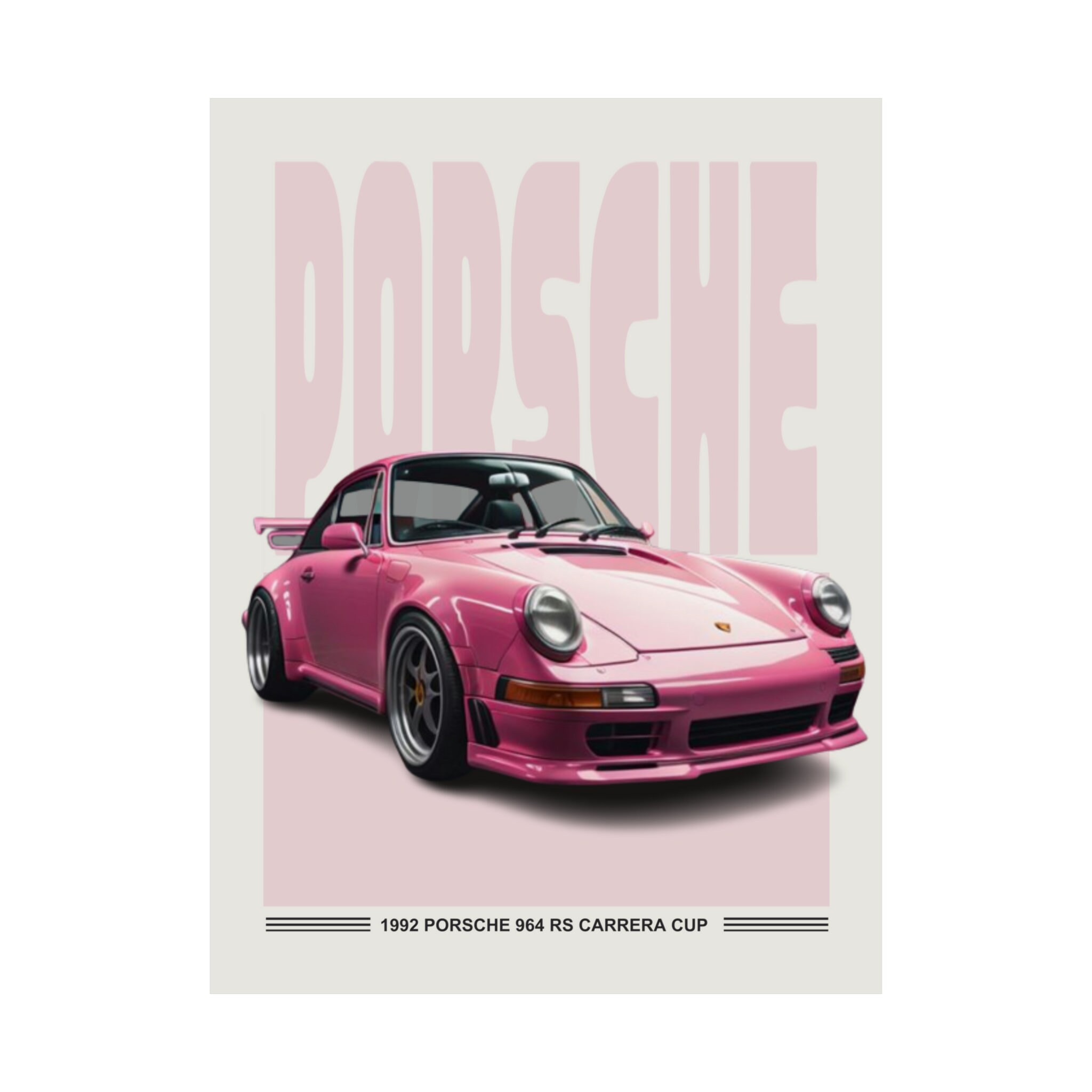 Pink Porsche Poster Car Poster Porsche Print Porsche 911 Pink Wall Art ...