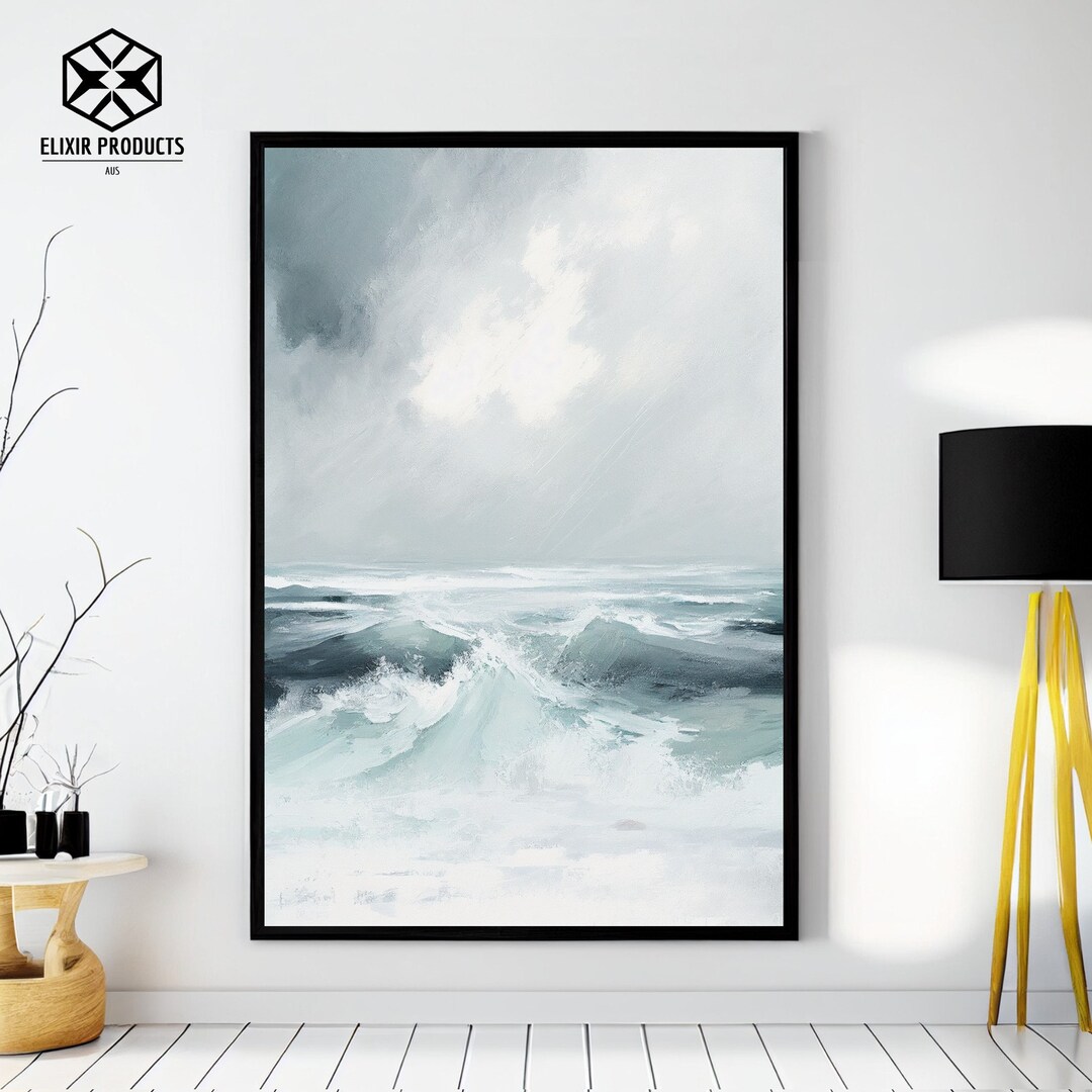 Blue Ocean Art Print | Coastal Wall Art | INSTANT DOWNLOAD | Modern ...