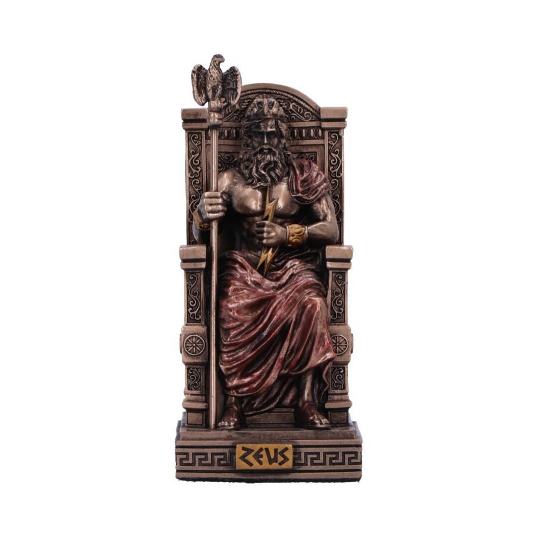 Zeus Greek God of the Sky and Thunder Mini Hand Painted Altar Figurine ...