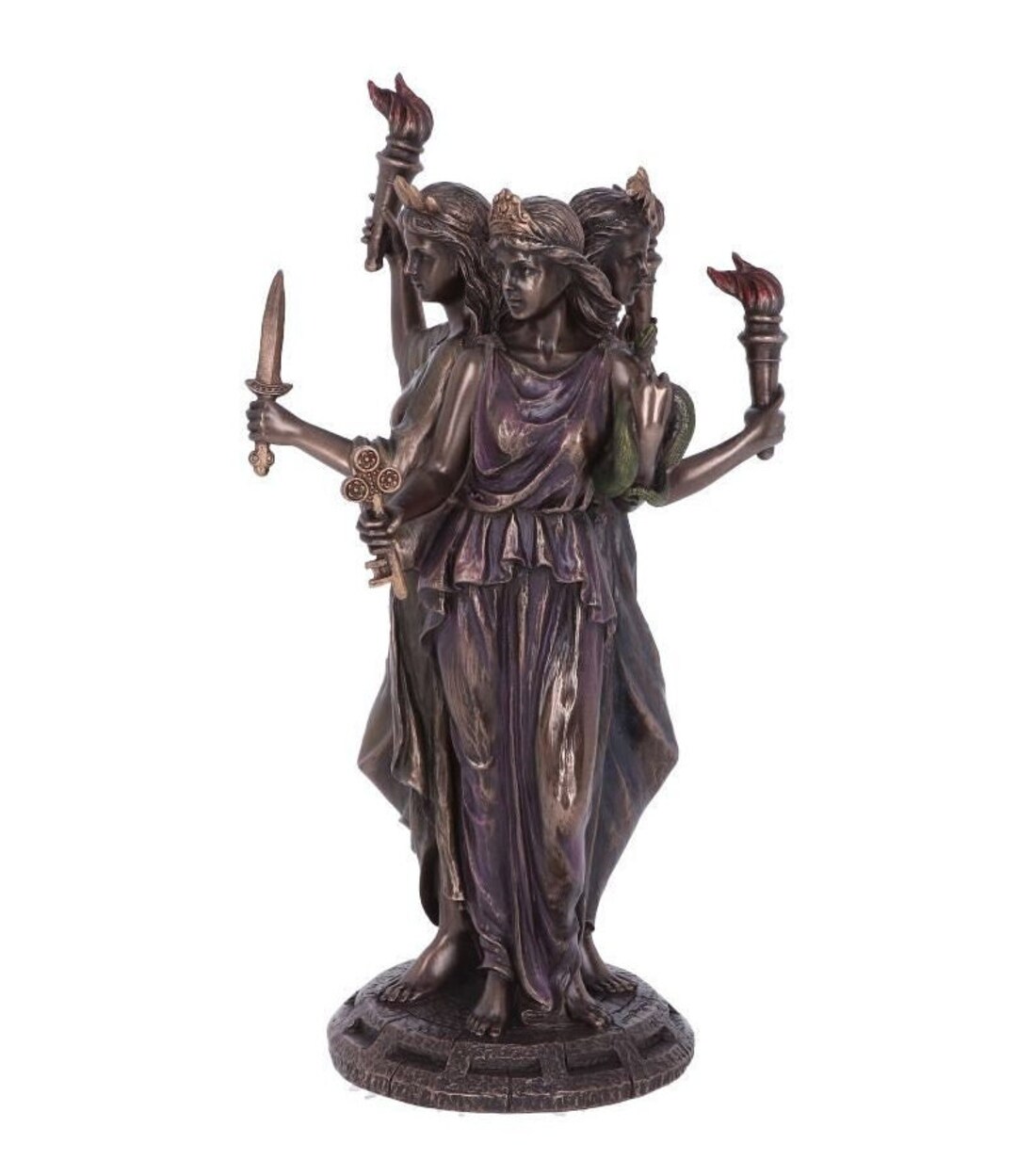Hecate Hekate Greek Goddess of Magic Statue Cold Cast Bronze Statue ...